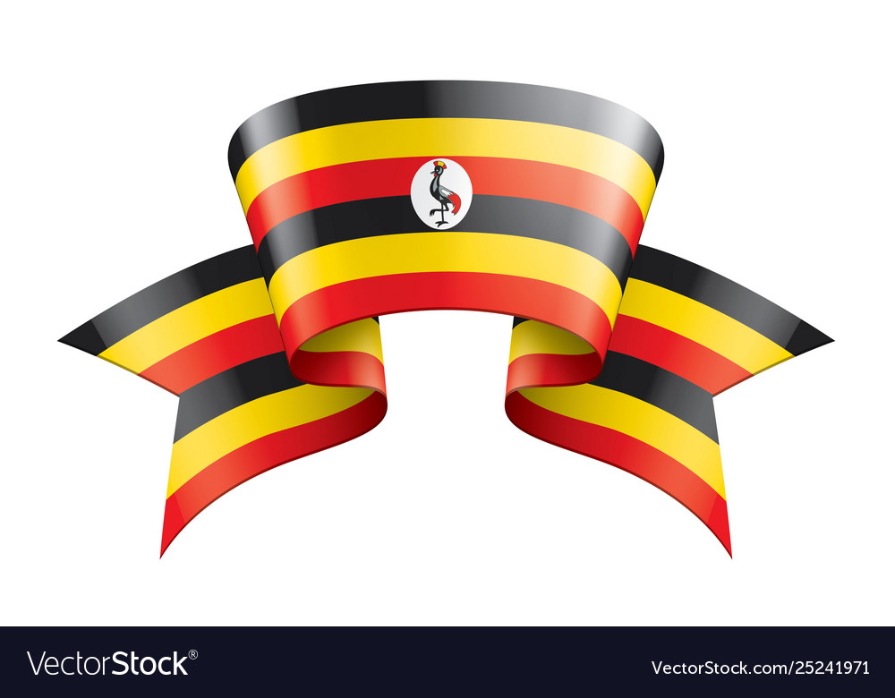 Uganda flag on a white Royalty Free Vector Image