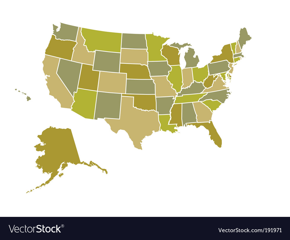 Usa map Royalty Free Vector Image - VectorStock