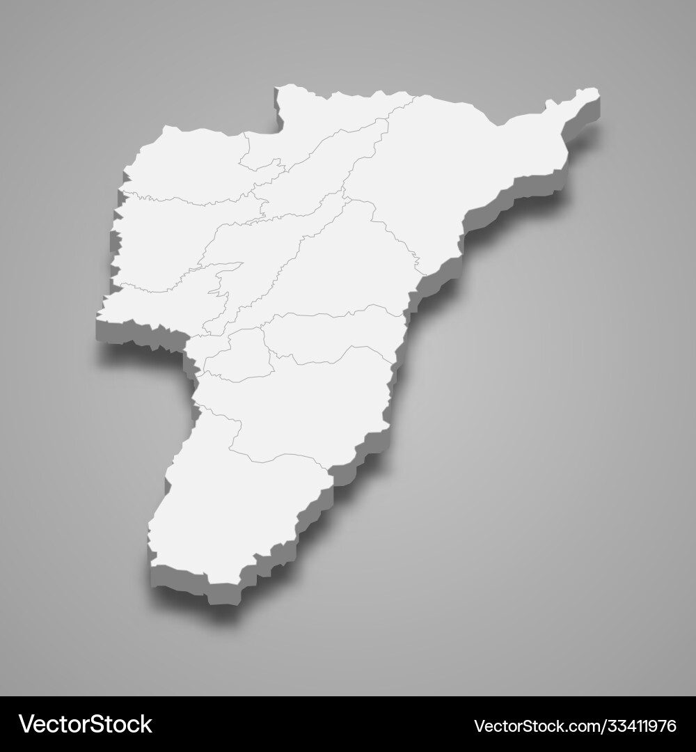 3d map quindio is a department colombia Royalty Free Vector