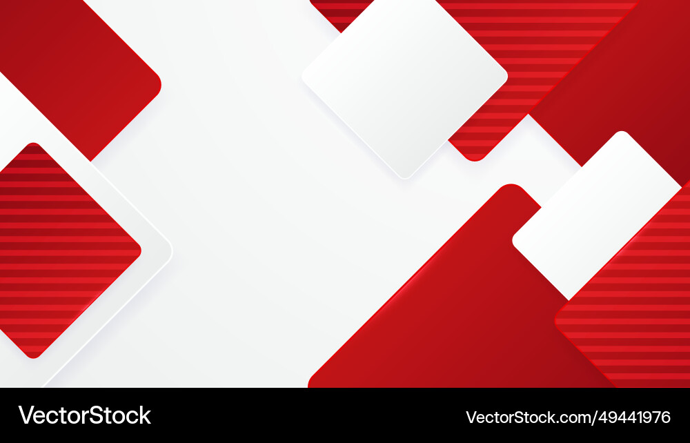 Abstract red and white geometric shapes Royalty Free Vector