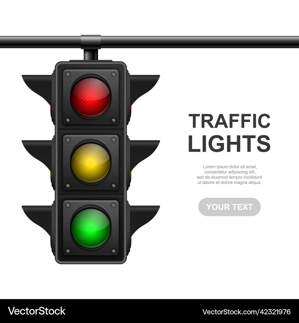 Banner with 3d realistic detailed road Royalty Free Vector