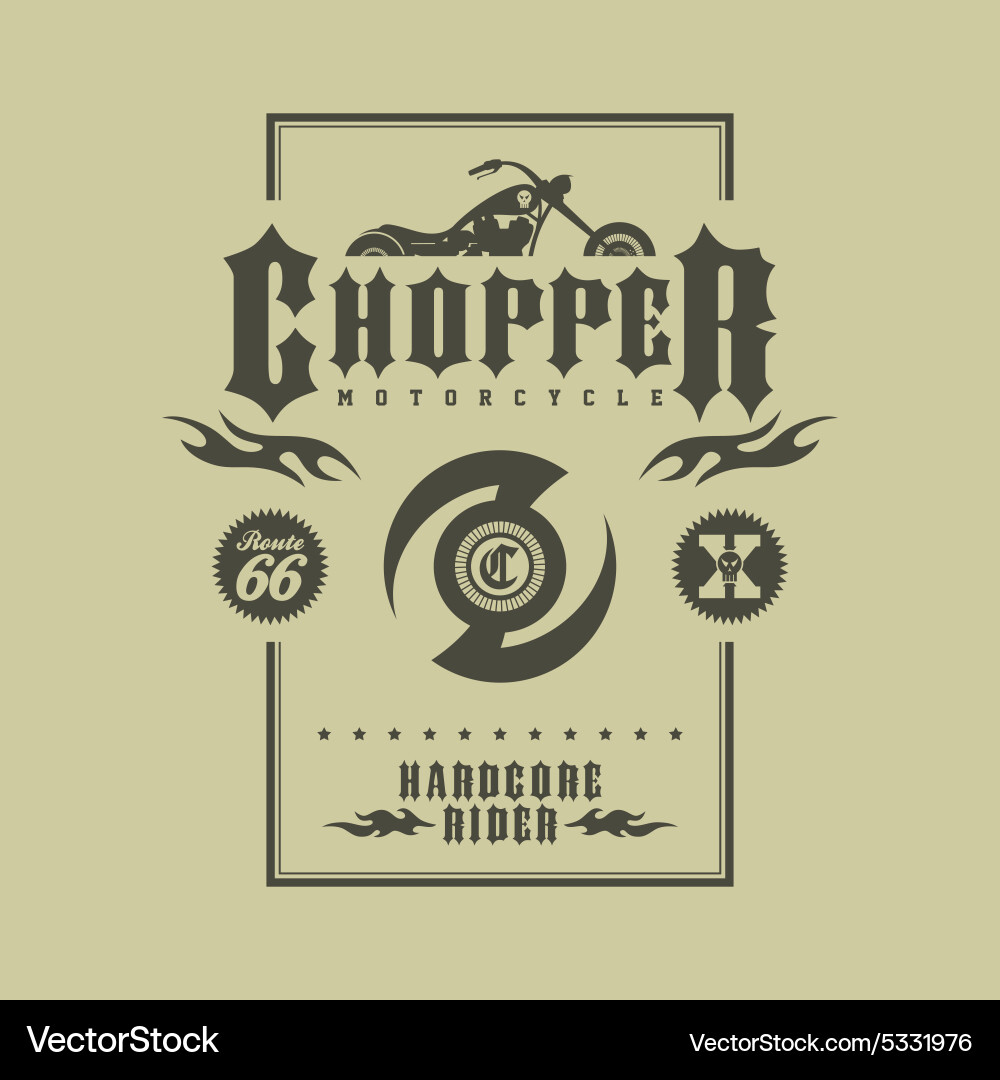 Chopper motorcycle Royalty Free Vector Image - VectorStock