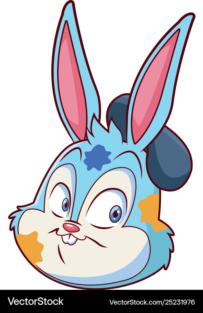 Cute easter bunny portrait artist isolated Vector Image