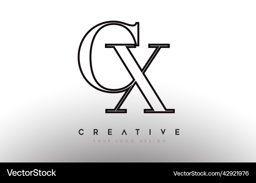 Cx cx letter design logo logotype icon concept Vector Image