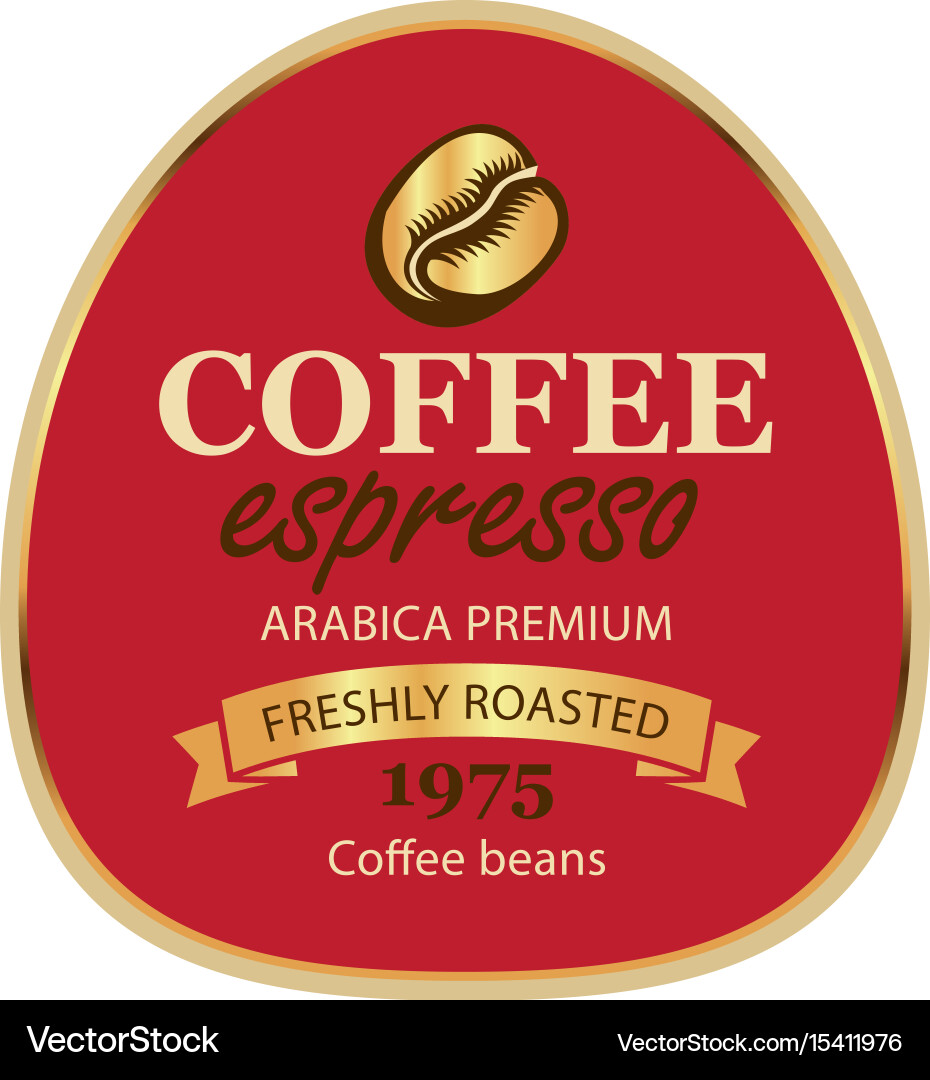 Design label for coffee beans in retro style Vector Image