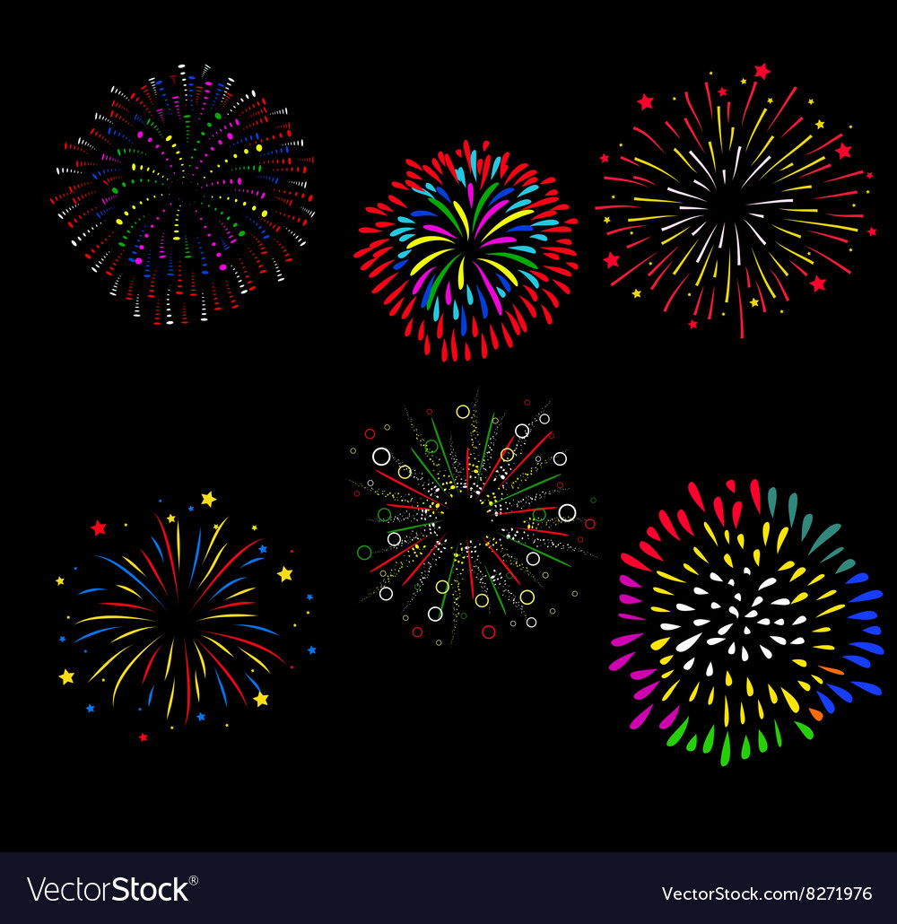 Fireworks and happy new year Royalty Free Vector Image