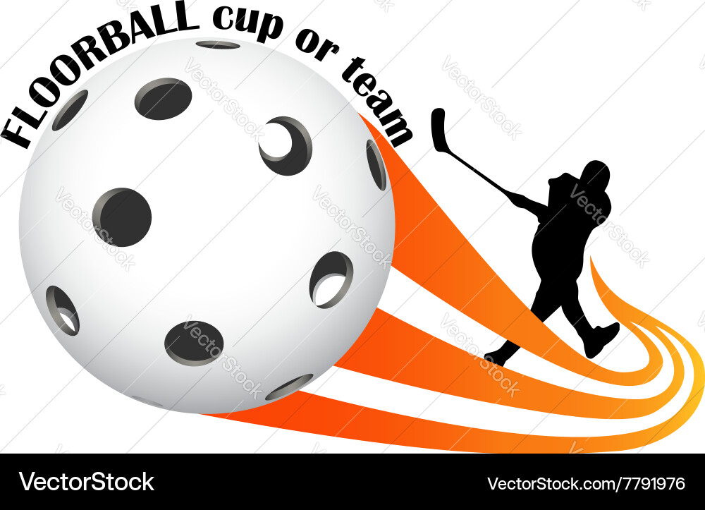Floorball logo for the team and cup Royalty Free Vector