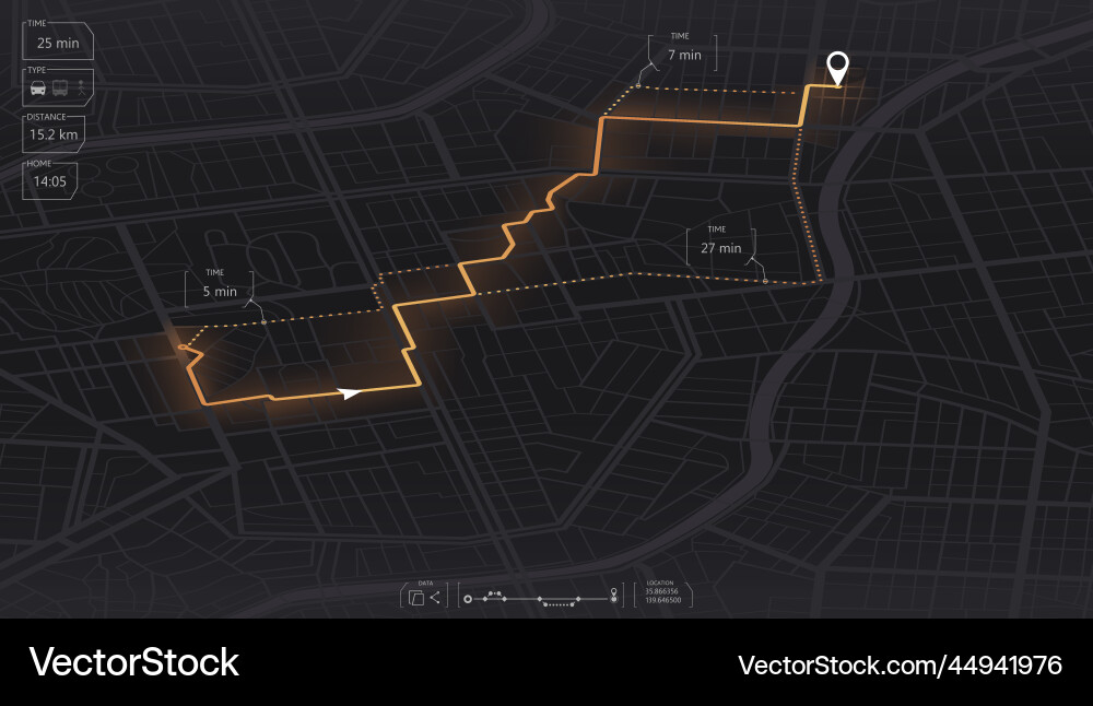 Gps map navigation to own house view from above Vector Image