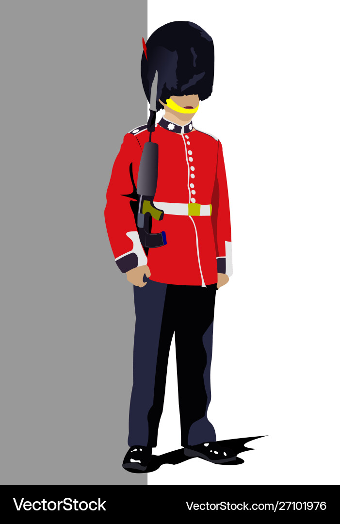 Image beefeater isolated on white london guard Vector Image