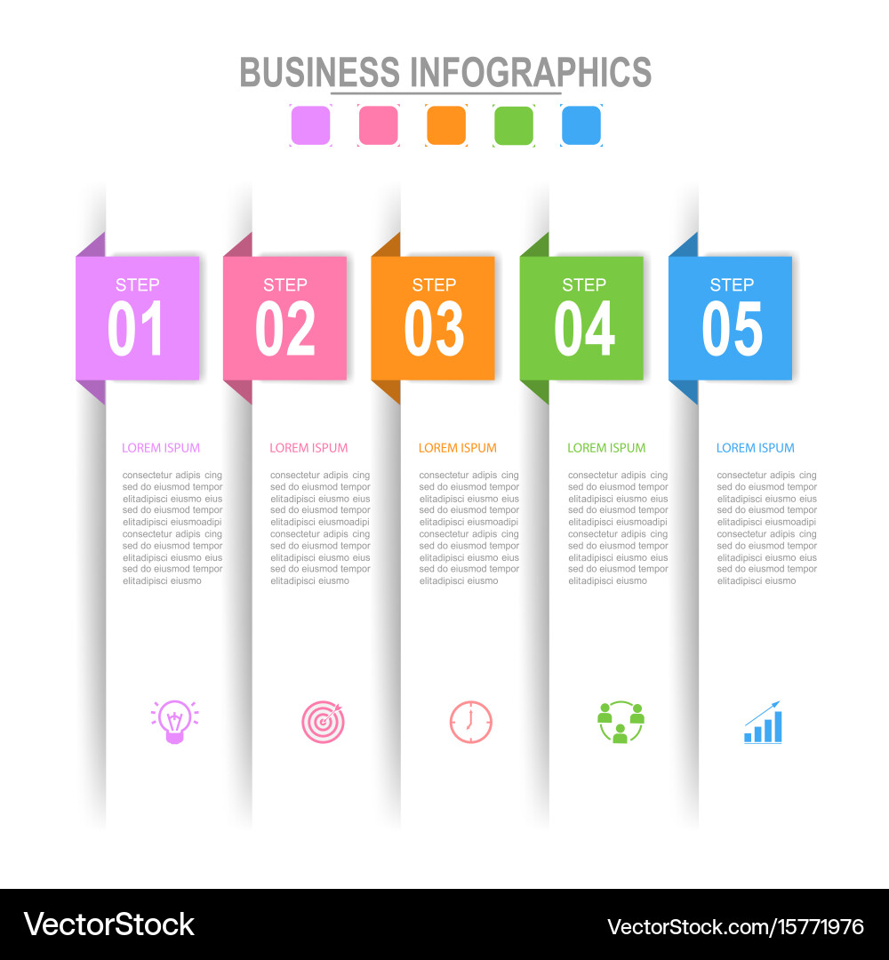 Infographic of step flat design business icon Vector Image