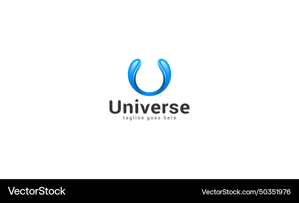 Letter u creative 3d technological blue color logo