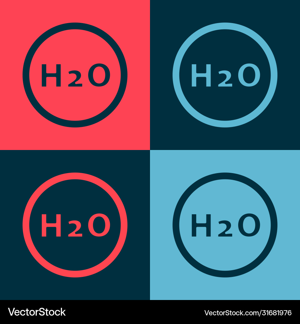 Pop art chemical formula for water drops h2o Vector Image