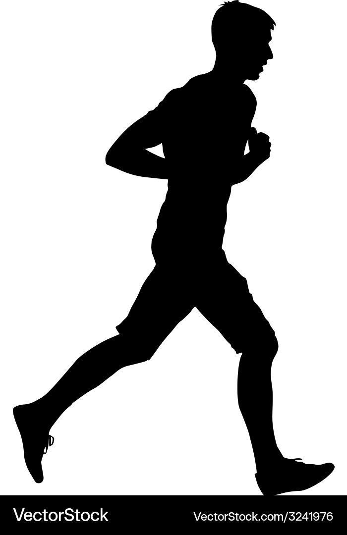 Silhouettes runners on sprint men Royalty Free Vector Image