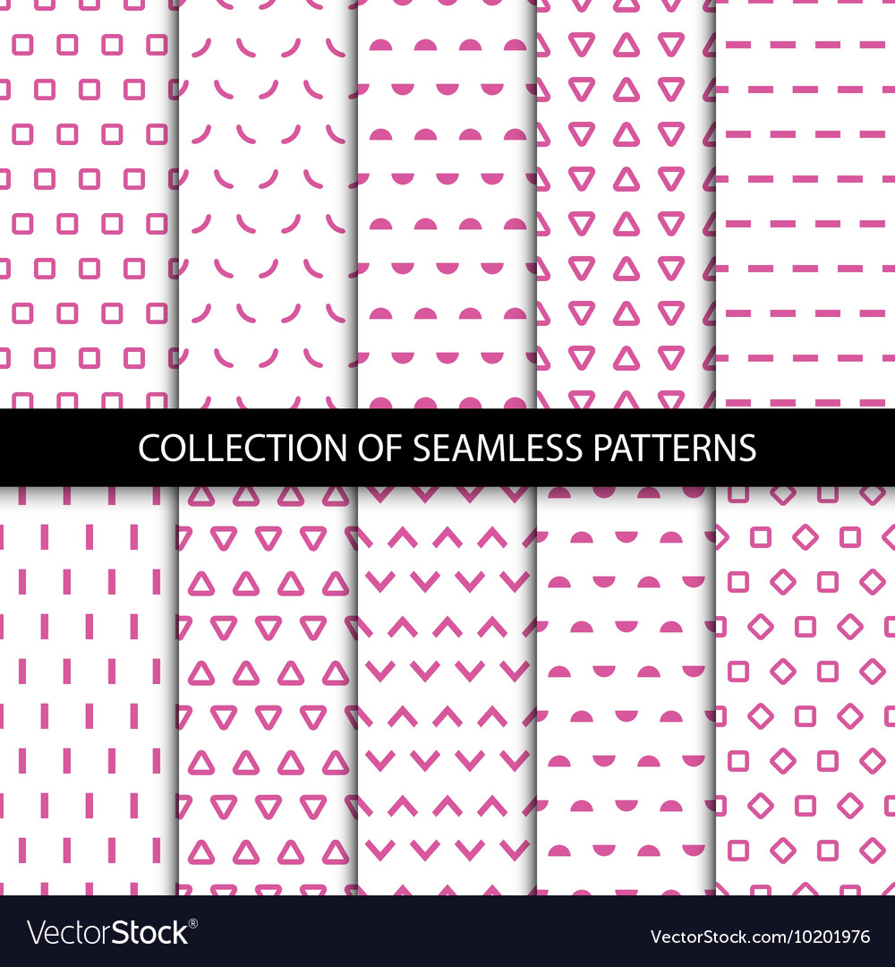 Simple seamless geometric patterns Royalty Free Vector Image