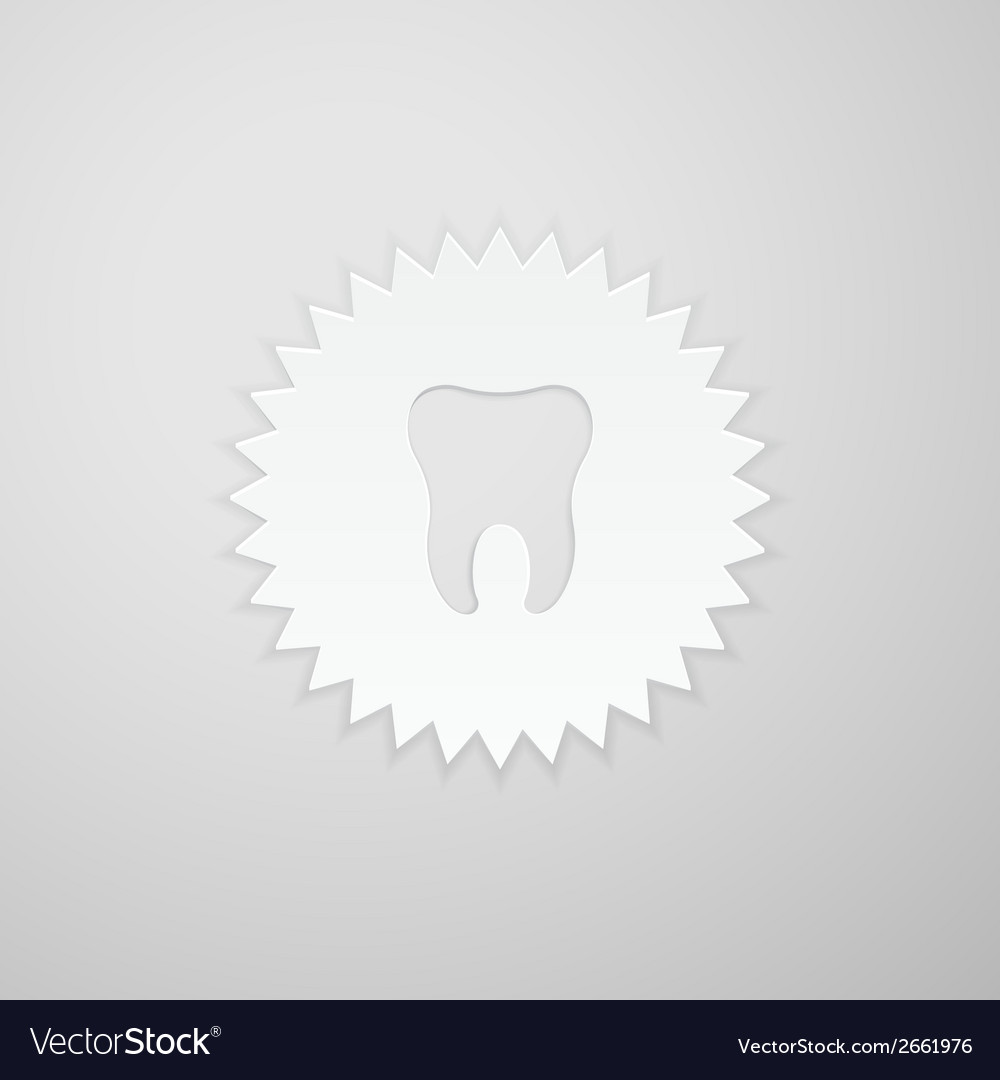 Tooth shape on background circle Royalty Free Vector Image