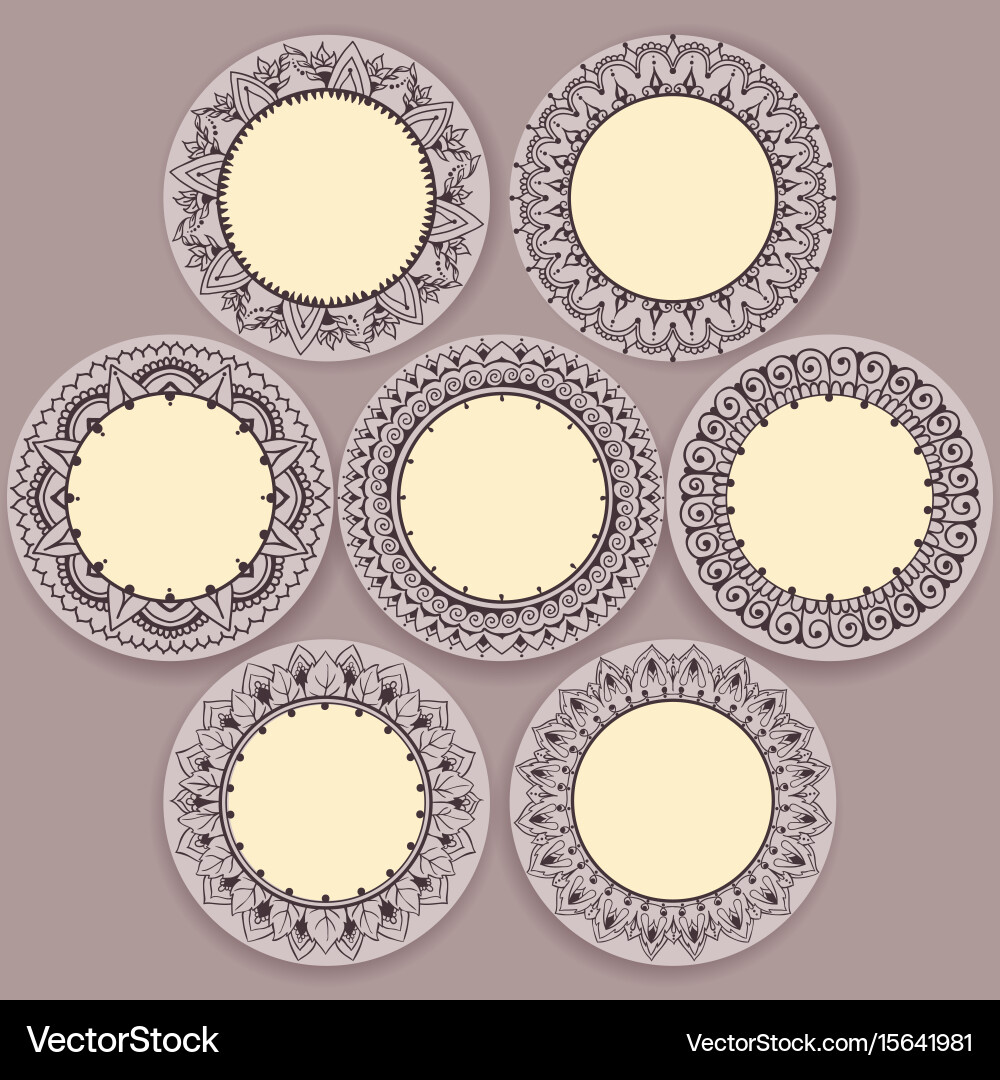 Circular floral ornament template for tattoo Vector Image