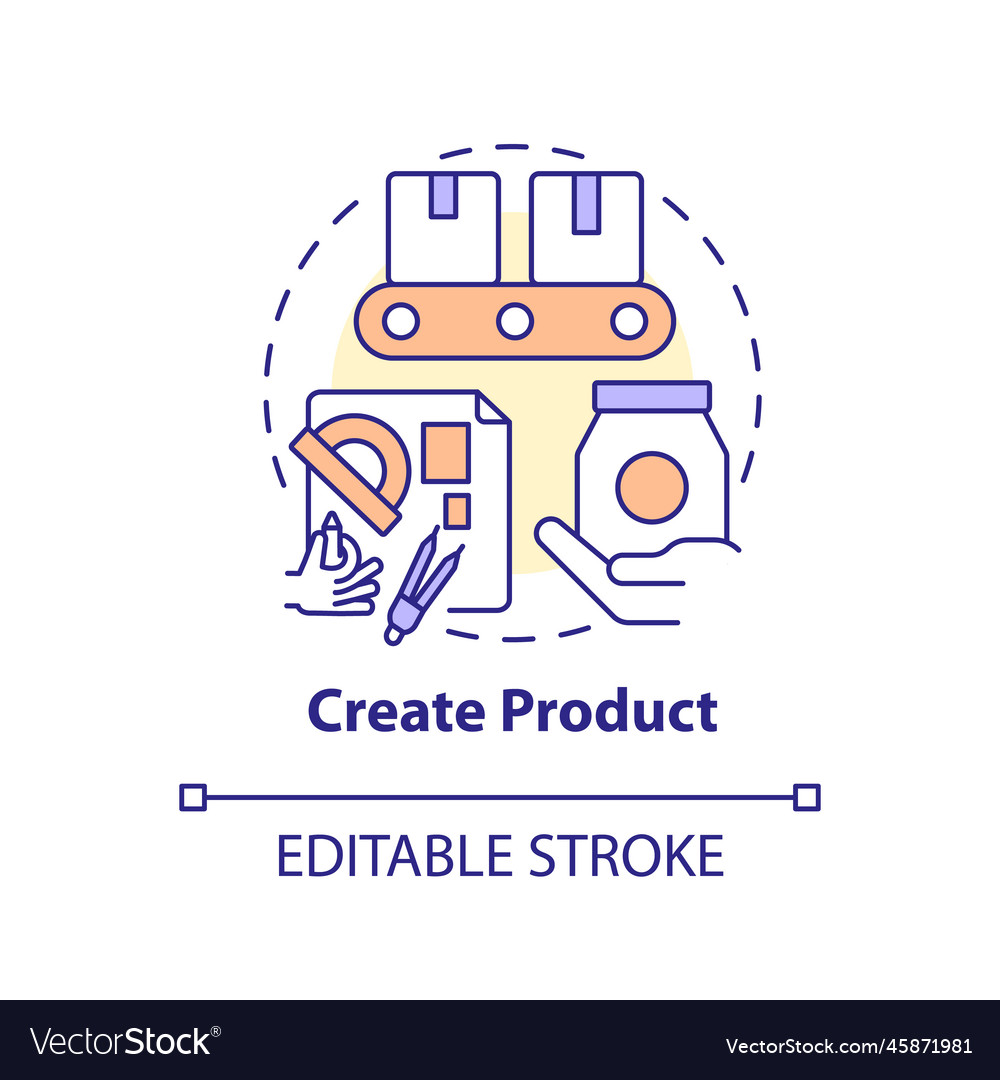 Create product concept icon Royalty Free Vector Image
