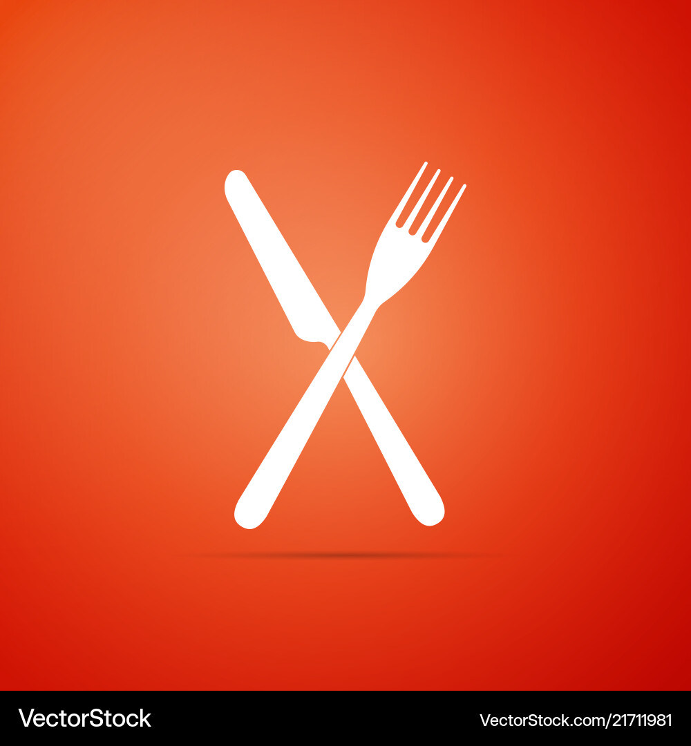 Crossed fork and knife icon restaurant Royalty Free Vector