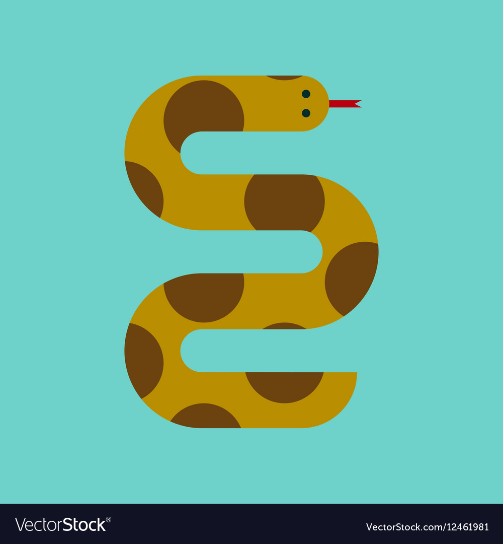 Flat icon stylish background wildlife snake Vector Image