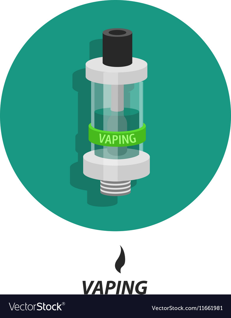Flat vaping icon circle Royalty Free Vector Image