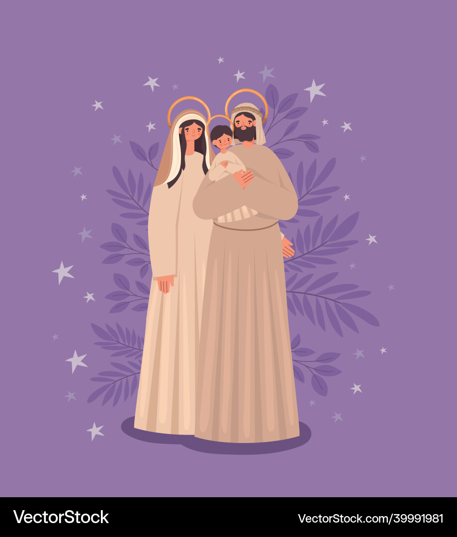 Holy family poster Royalty Free Vector Image - VectorStock