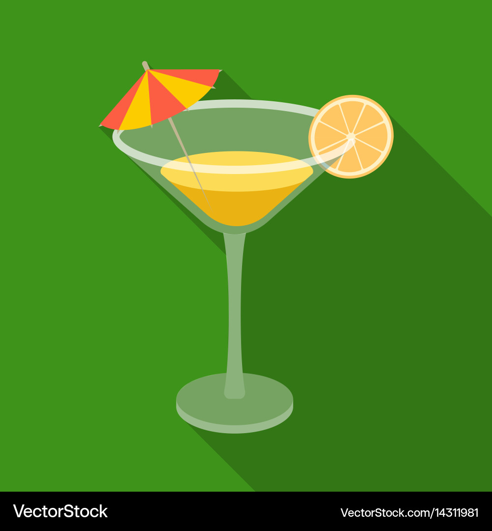 Lemon cocktail icon in flate style isolated Vector Image