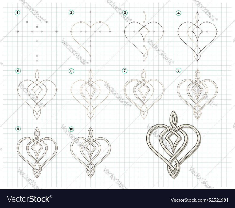 Page shows how to learn step step to draw Vector Image