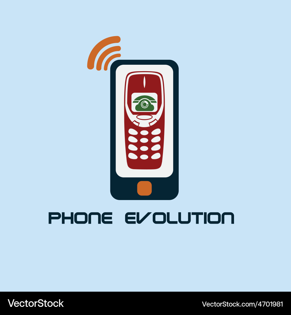 Phone evolution flat design Royalty Free Vector Image