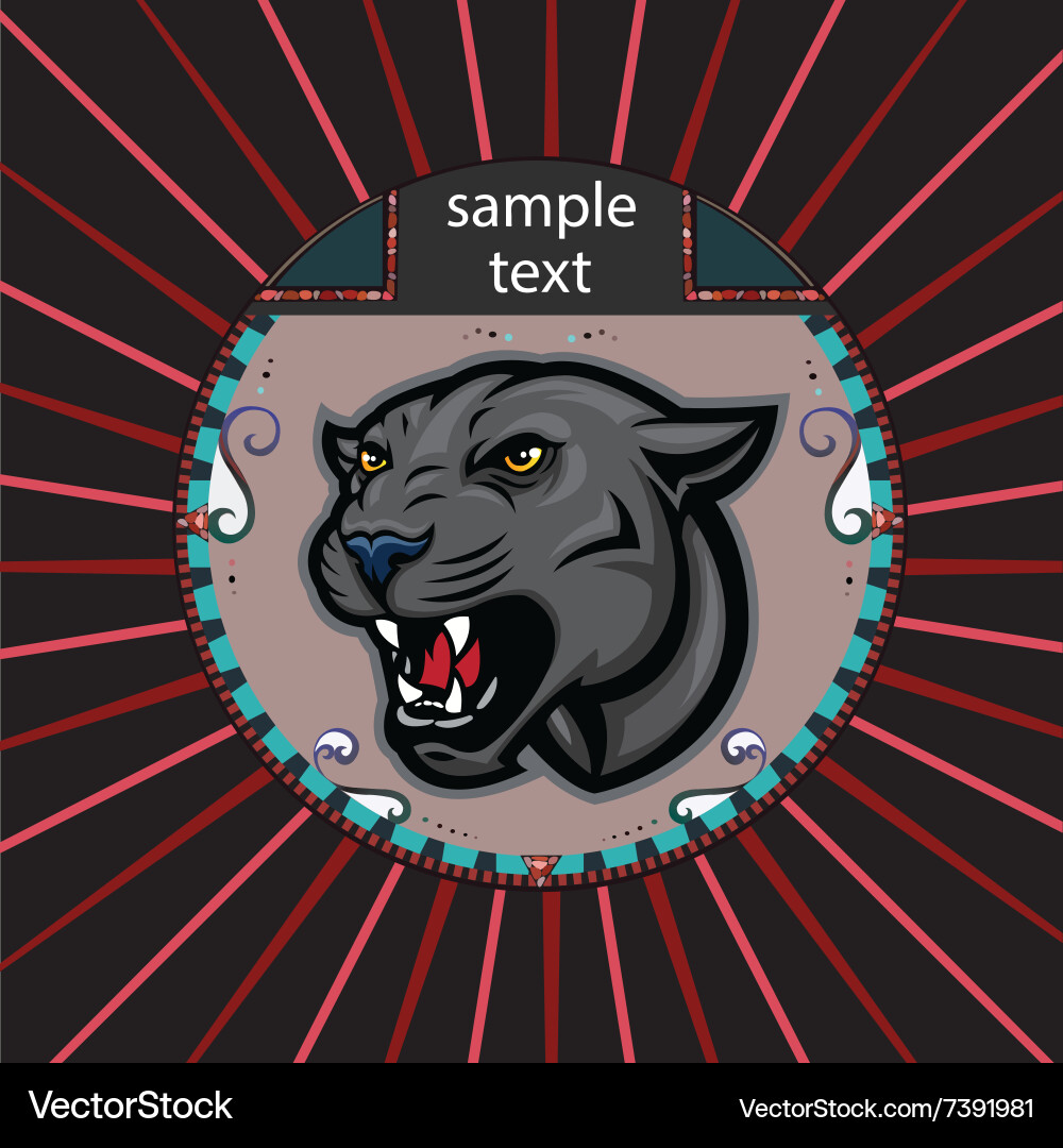 Portrait of a panther Royalty Free Vector Image