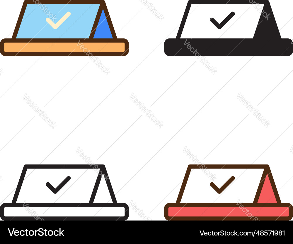 Reserved label icon in 4 style flat glyph outline Vector Image