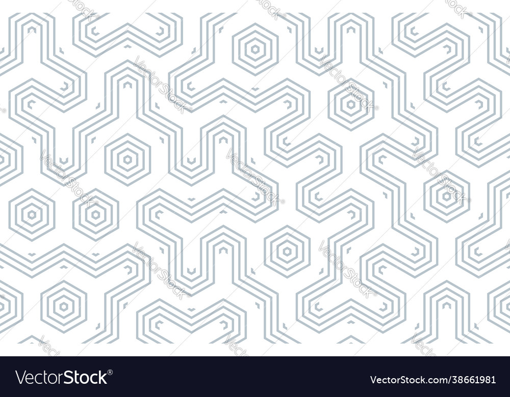 Seamless geometric pattern with hexagons and lines