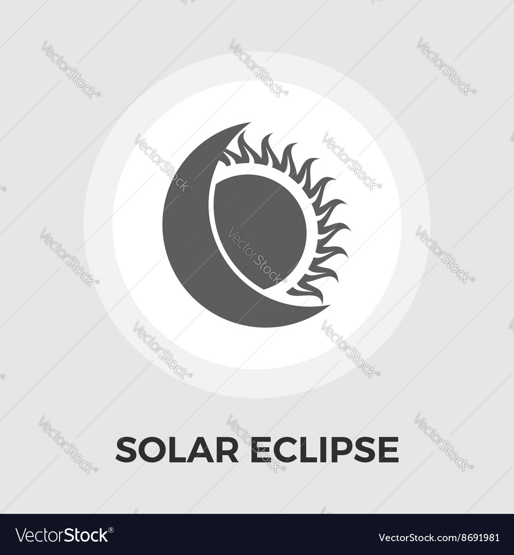 Solar eclipse flat icon Royalty Free Vector Image