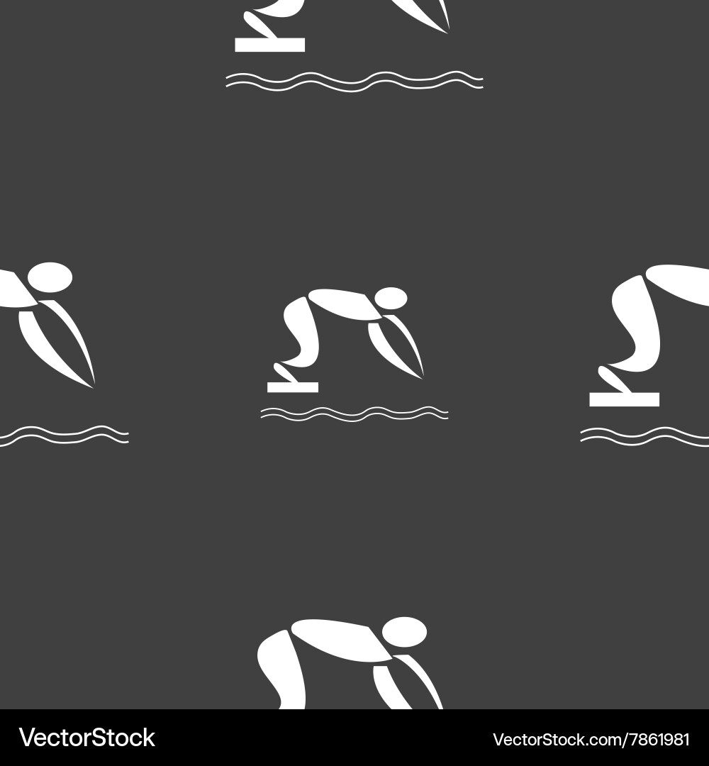 Summer sports diving icon sign seamless pattern Vector Image