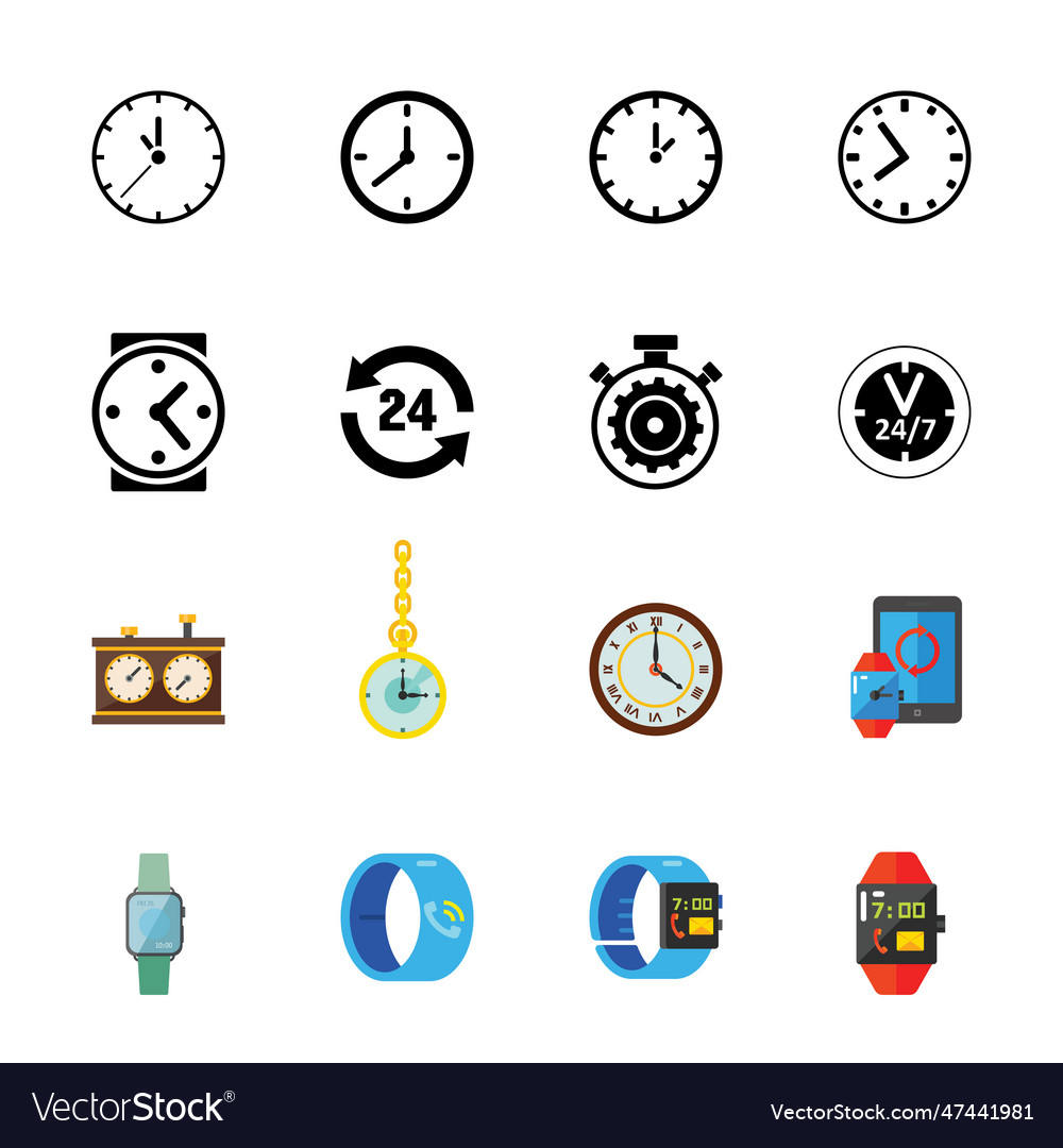 Time icon set Royalty Free Vector Image - VectorStock