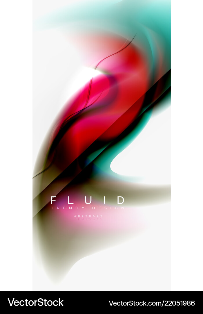 Color flowing wave trendy liquid design template Vector Image