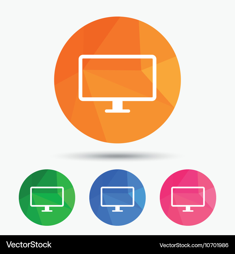 Computer widescreen monitor sign icon Royalty Free Vector