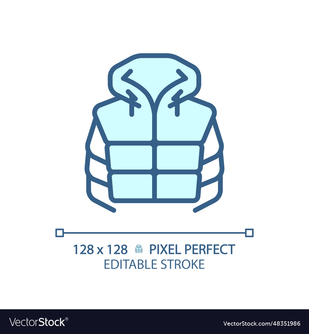 Customizable padded jacket simple thin linear Vector Image