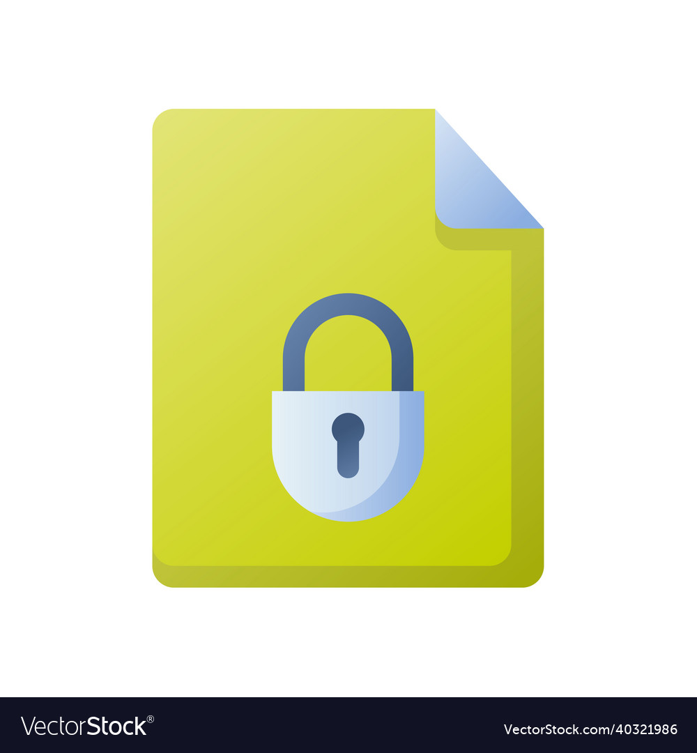 Encrypted document with lock secure single Vector Image