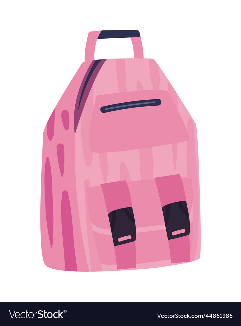 Flat pink backpack Royalty Free Vector Image - VectorStock