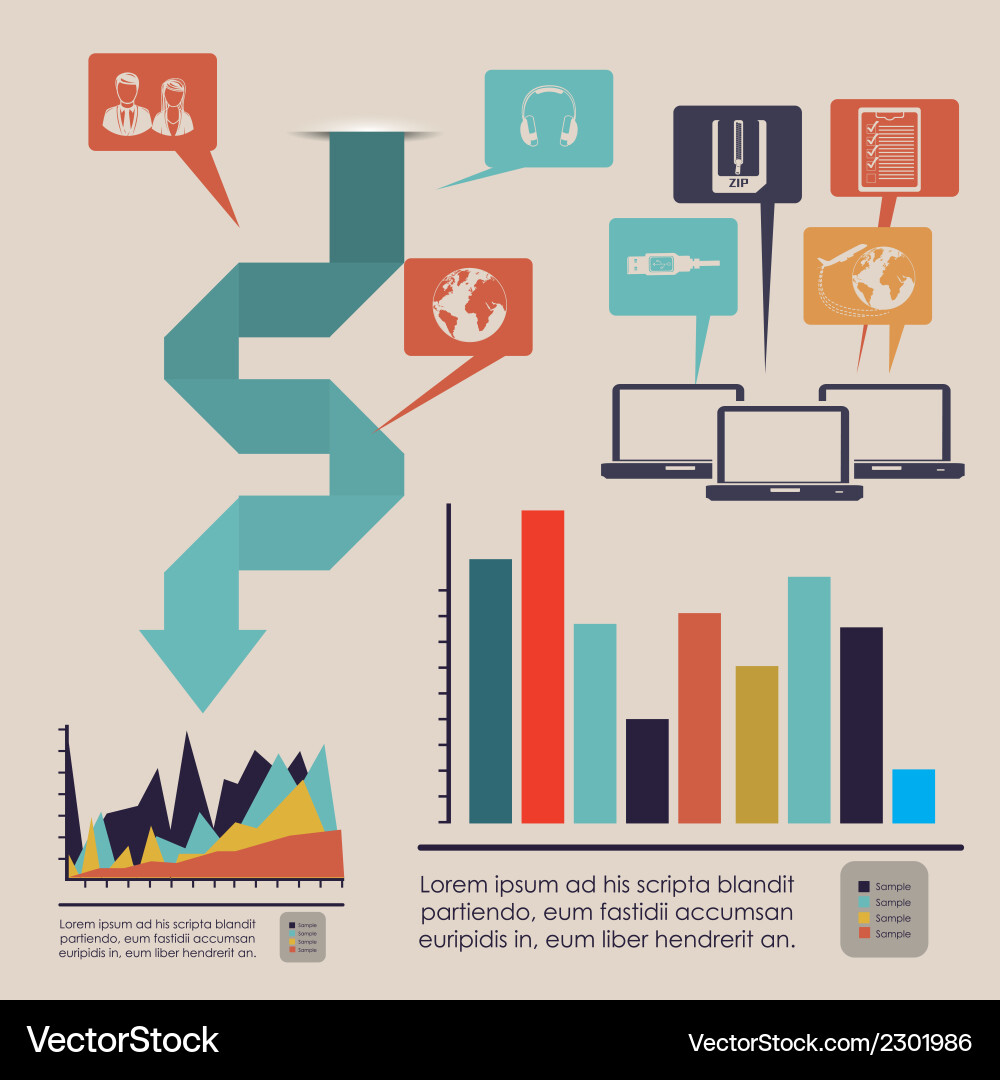 Infographics bars over white background Royalty Free Vector