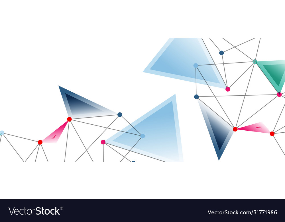 Line points connections triangular technology Vector Image