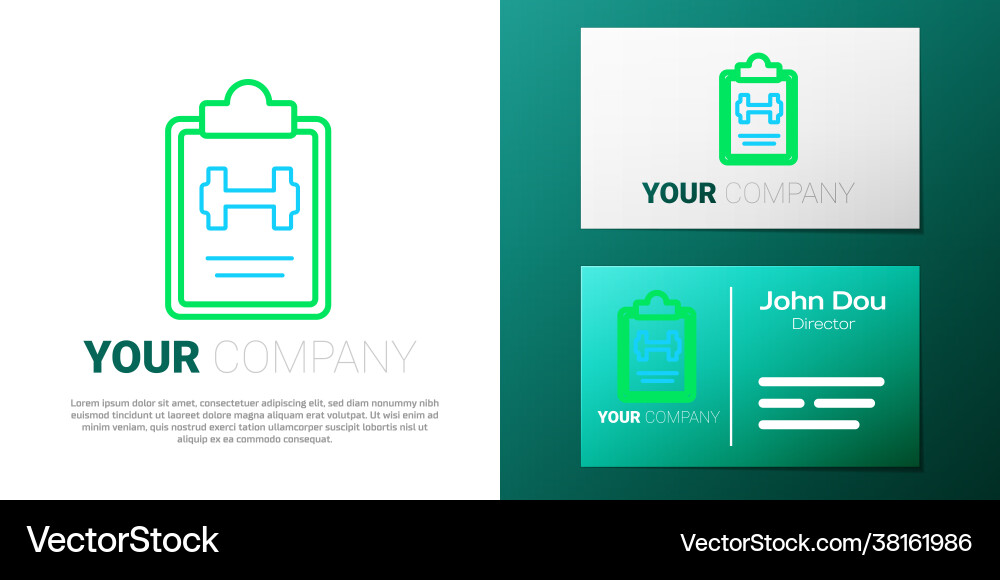 Line sport training program or fitness plan icon Vector Image