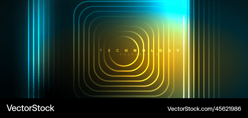 Neon glowing techno lines hi-tech futuristic Vector Image