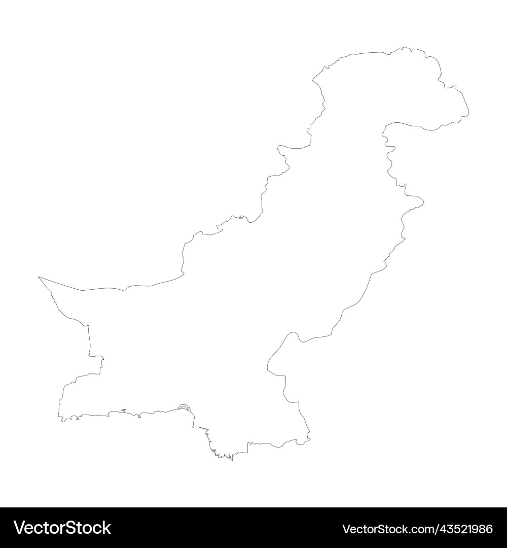 Pakistan country map outline Royalty Free Vector Image