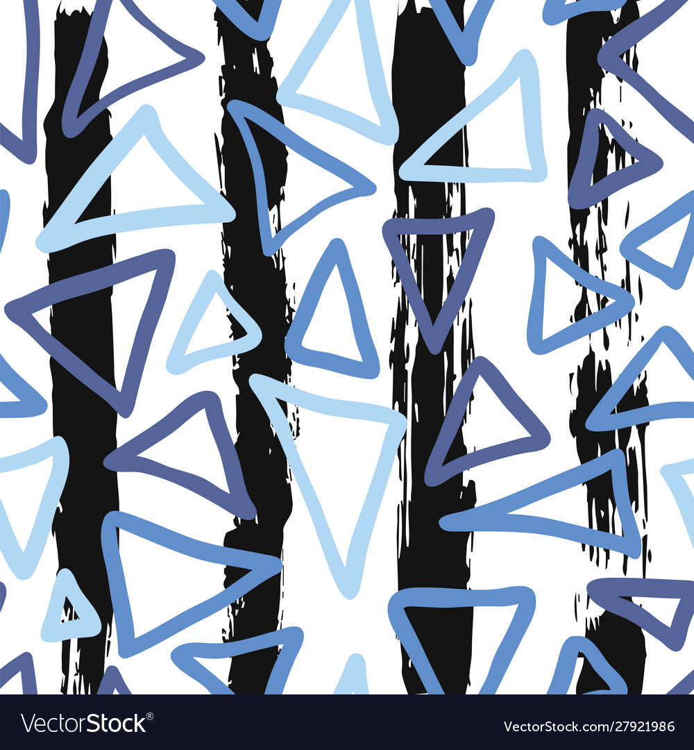 Seamless pattern memphis triangle Royalty Free Vector Image