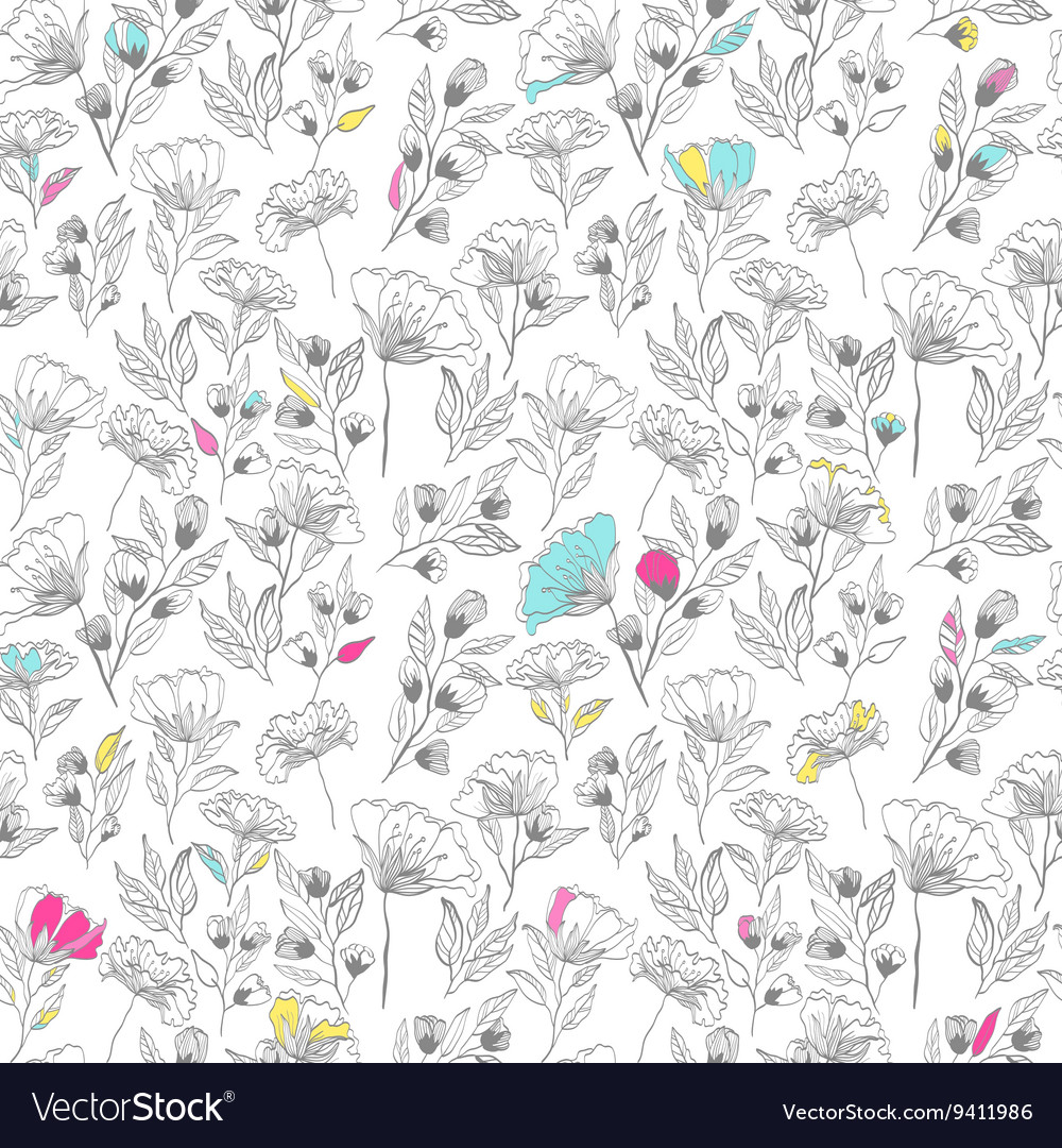 Seamless pattern with floral elements Royalty Free Vector
