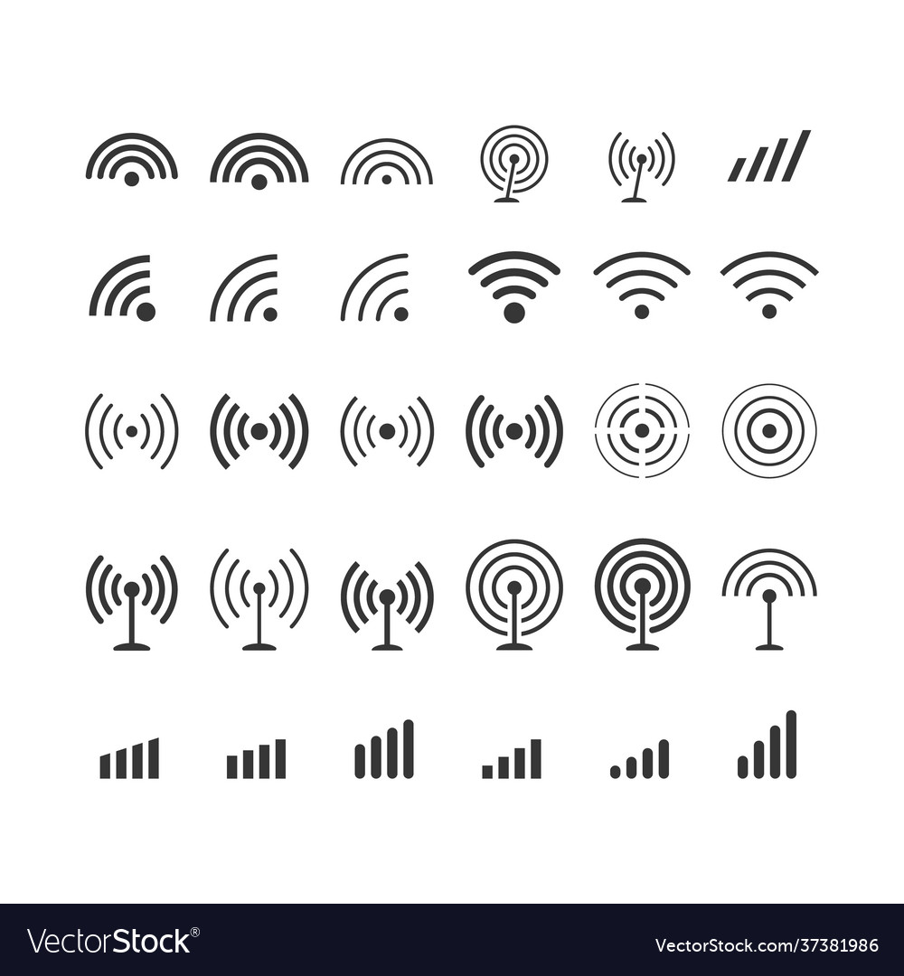 Signal icons Royalty Free Vector Image - VectorStock