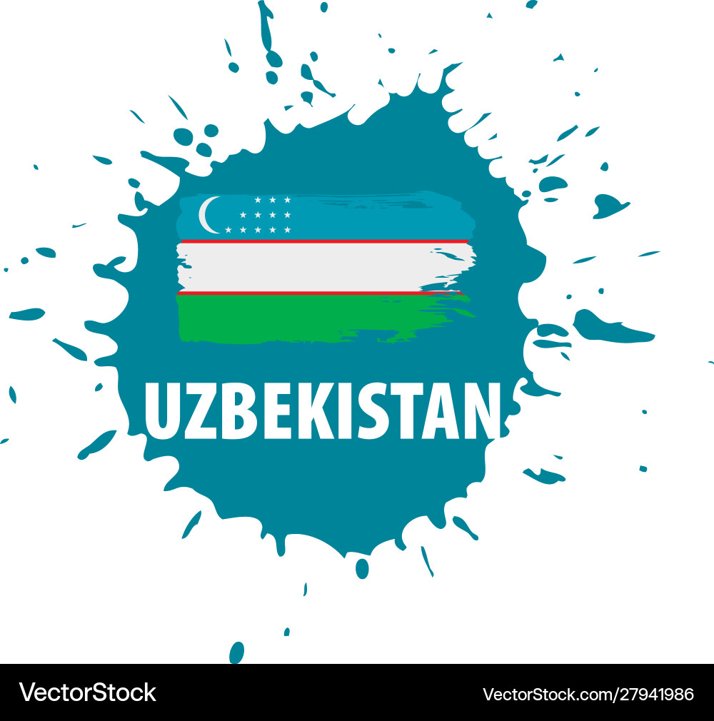 Uzbekistan flag on a white Royalty Free Vector Image