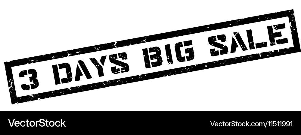 3 days big sale rubber stamp Royalty Free Vector Image