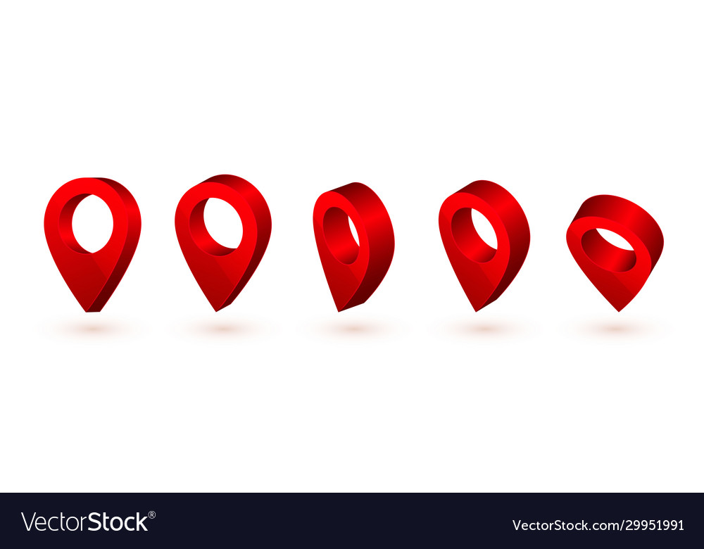 3d map pointer red navigator symbol isolated Vector Image